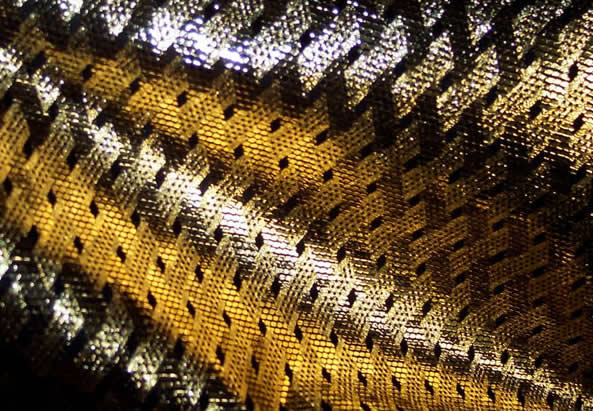 Maderna Gold Metallic Print Leather Swatch